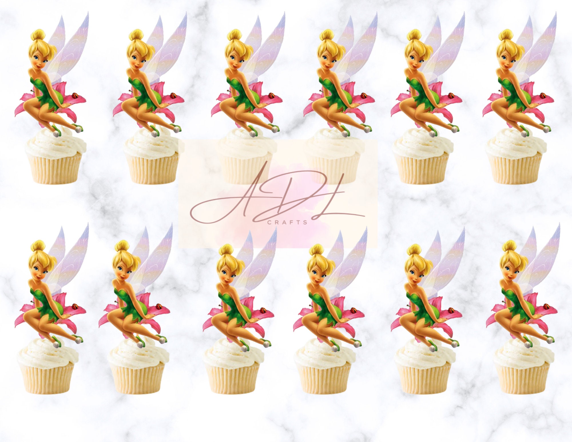 Tinkerbell Flower Cupcakes