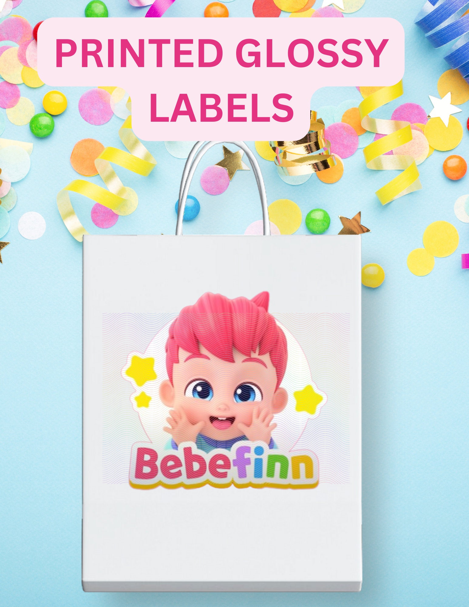 Birthday Bebefinn Stickers, Bebefinn Labels for Candy Favors, Snacks ...