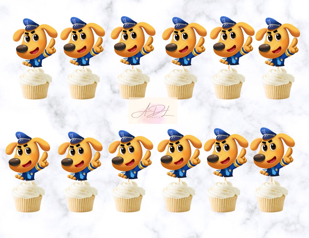 Safety Sheriff Labrador Cupcake Toppers, Sheriff Labrador Party ...