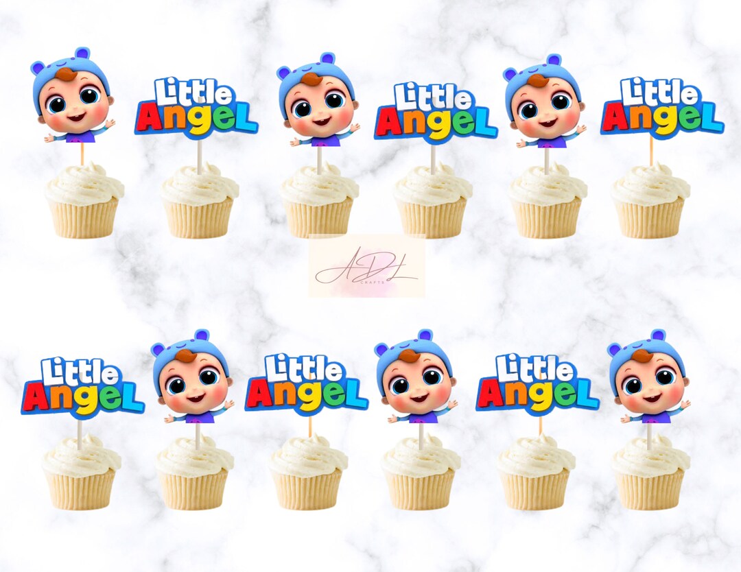Little Angel Cupcake Topper, Birthday Cupcakes Toppers, Birthday ...