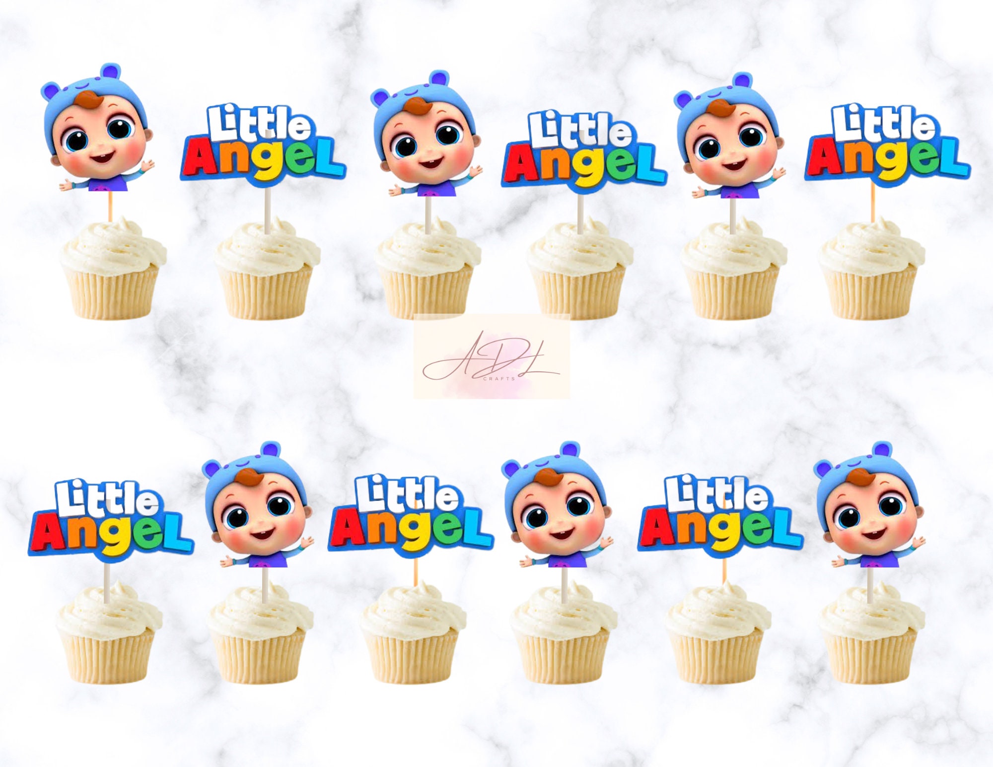 Little Angel Cupcake Topper Birthday Cupcakes Toppers - Etsy
