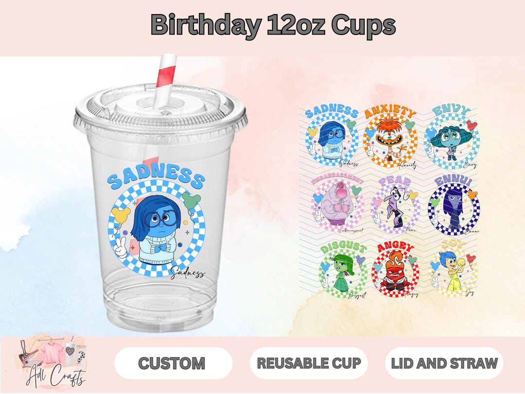 Inside Out Party Cups , Party Decorations Cups, All Emotions Party ...