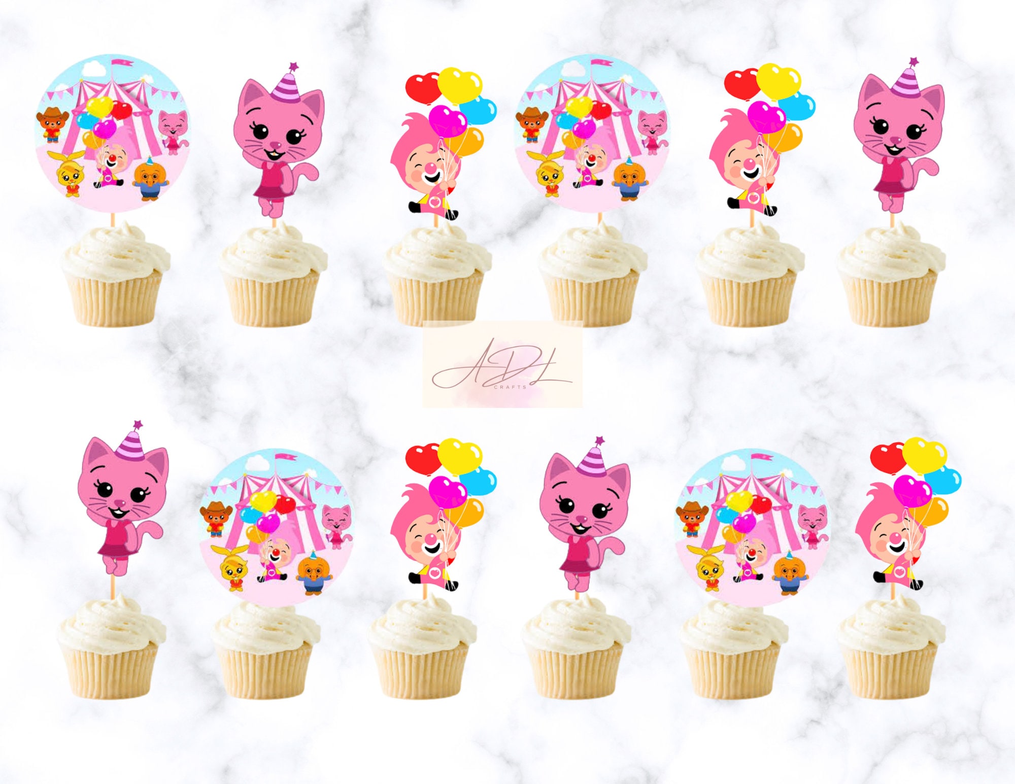 Plim Plim Cupcake Toppers Girl Plim Plim Cupcake Toppers - Etsy Singapore