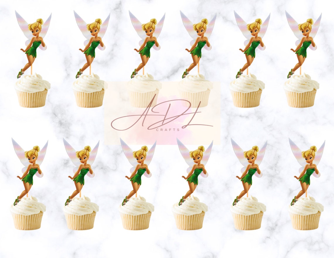 Tinkerbell Cupcake Toppers Tinkerbell Party Decorations - Etsy