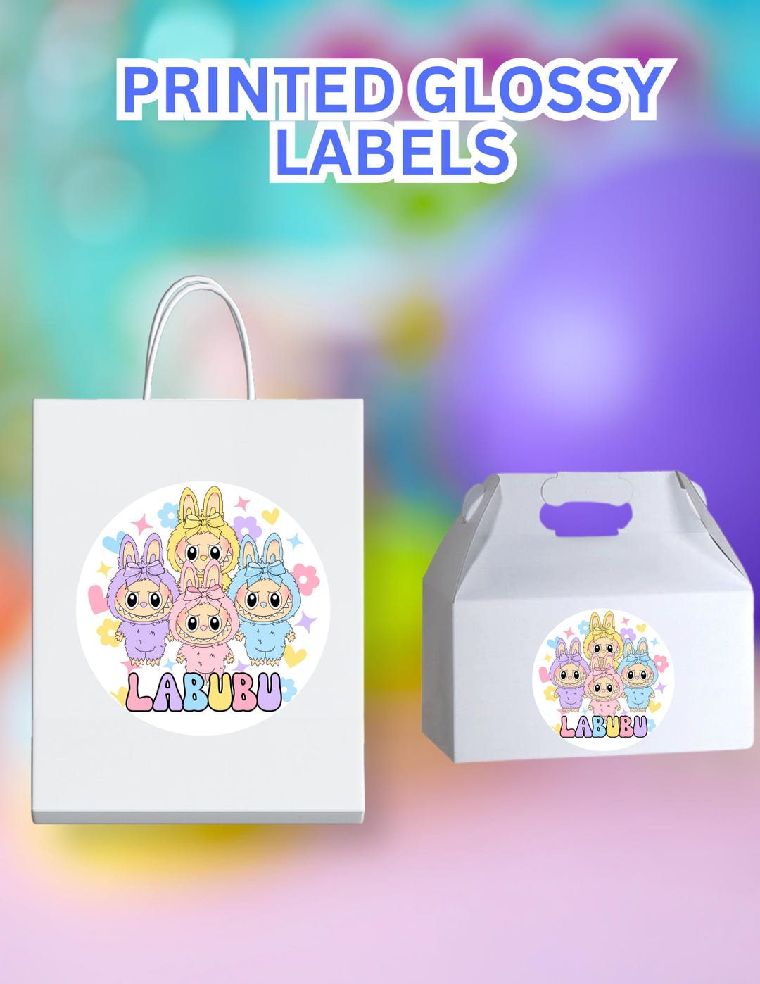 Birthday Bubu Girl Stickers, Cute Little Monsters Labels for Candy ...