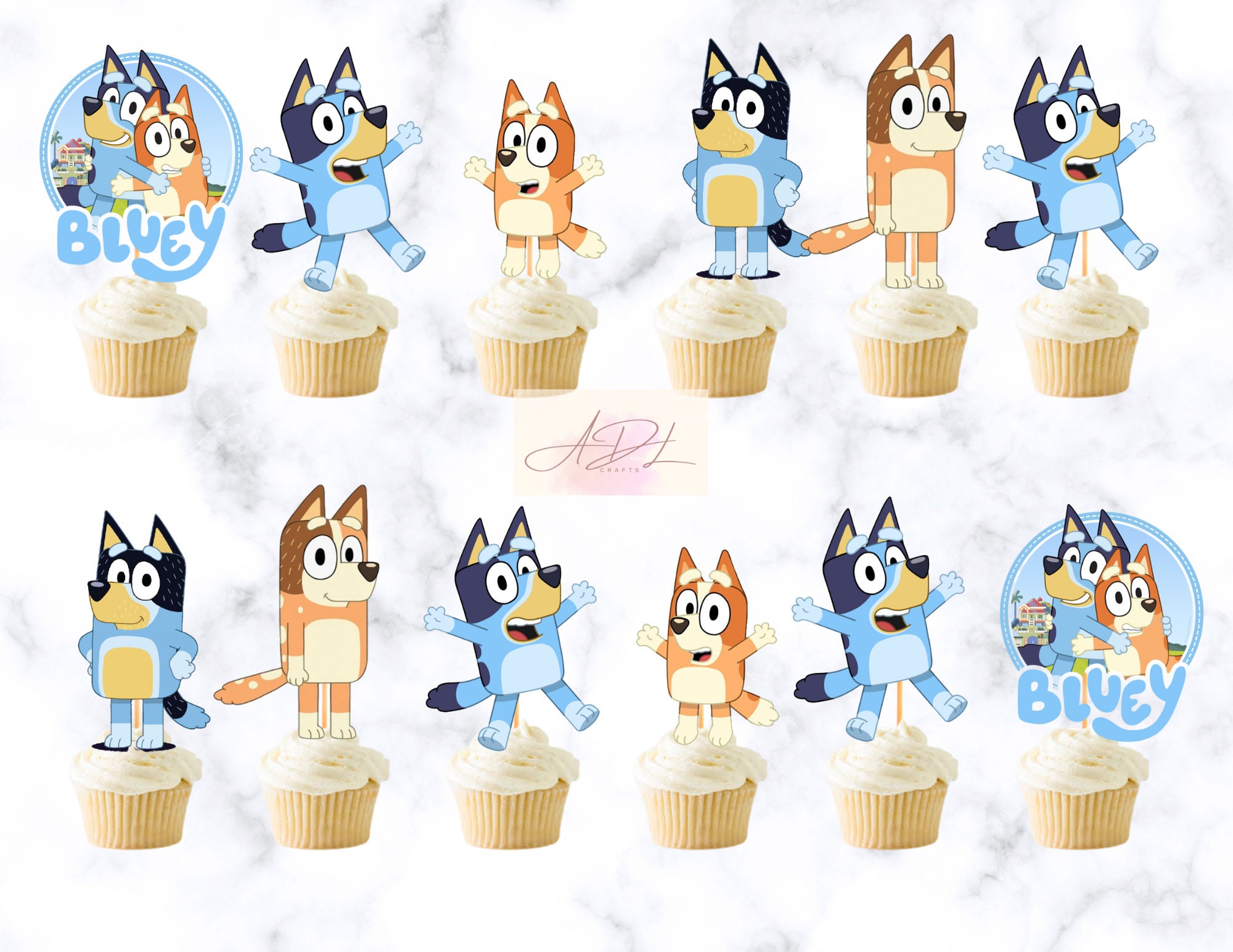 Bluey Cupcake Toppers Bluey Party Decorations - Etsy Ireland