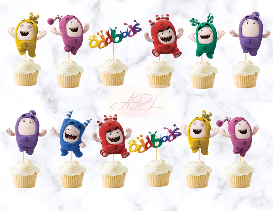 Oddbods Cupcake Toppers, Oddbods Party Decorations | Birthday ...