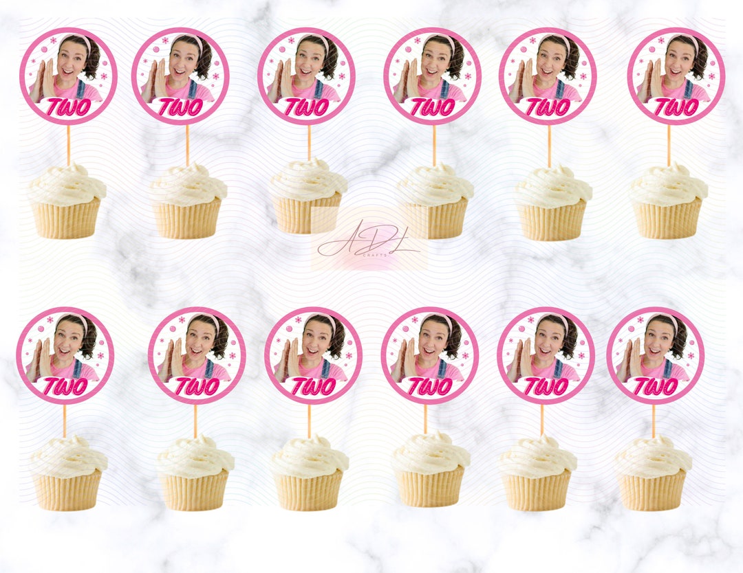 Ms Rachel Two Cupcake Toppers, Ms Rachel Birthday Number 2, Ms Rachel ...