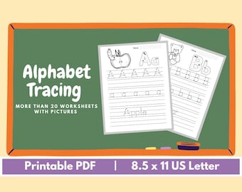 Alphabet Tracing Worksheet - Etsy