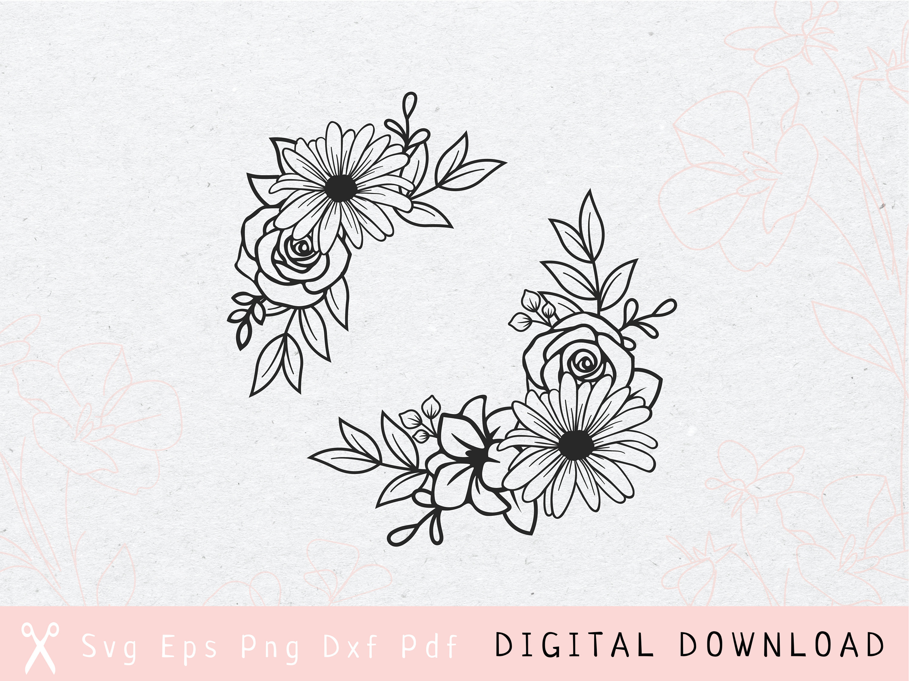 Flower SVG Files Floral SVG Files Flower Cut File Flower - Etsy