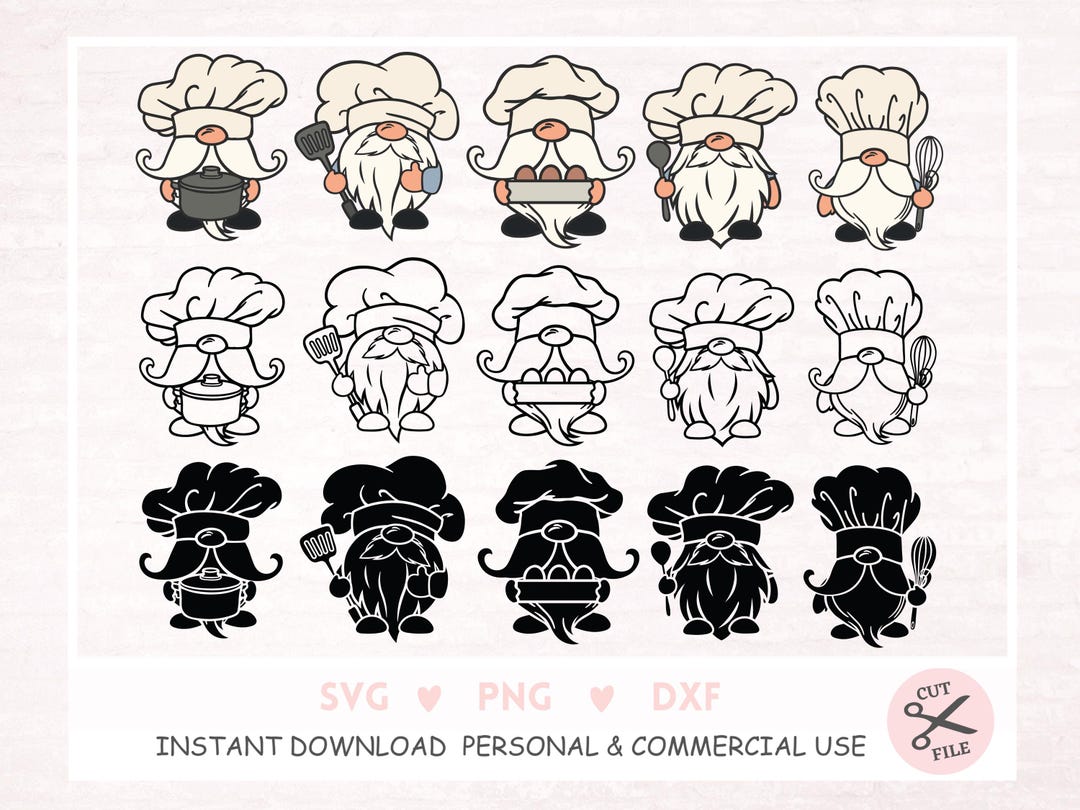 Chef Gnome Svg Cooking Gnome Svg Gnomes Cooks SVG Gnomes Svg Kitchen ...