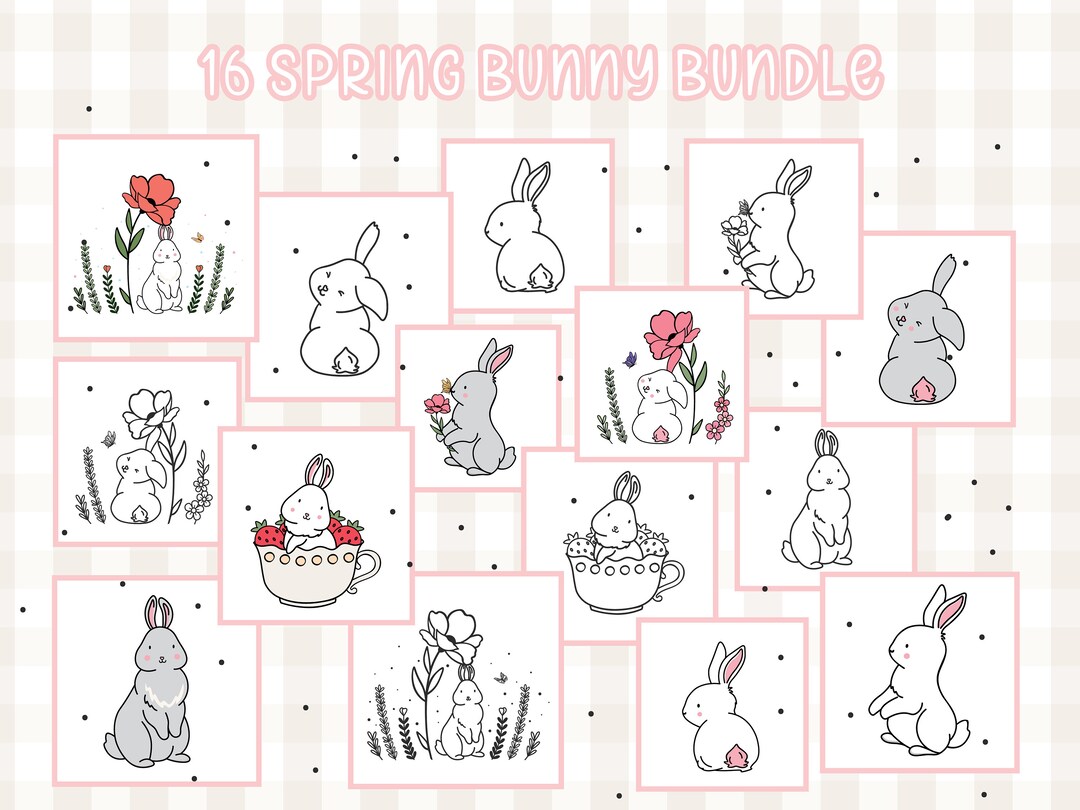 Cute Floral Bunny Plotter File Svg Dxf Png Pdf Jpg Botanical Cricut ...