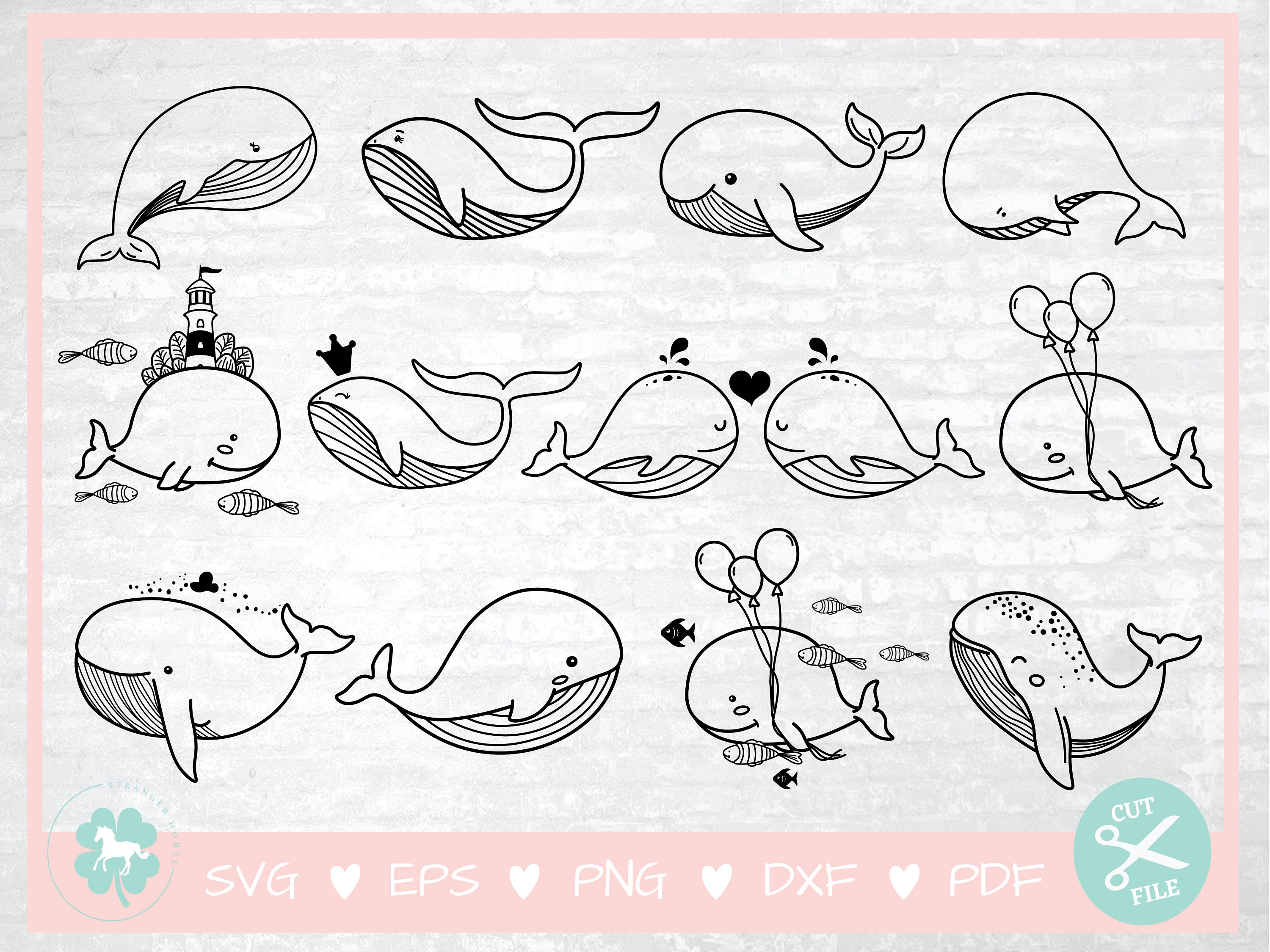 Whale Svg Whale Clipart Sea Animal Cut File Ocean Animal Whale - Etsy ...
