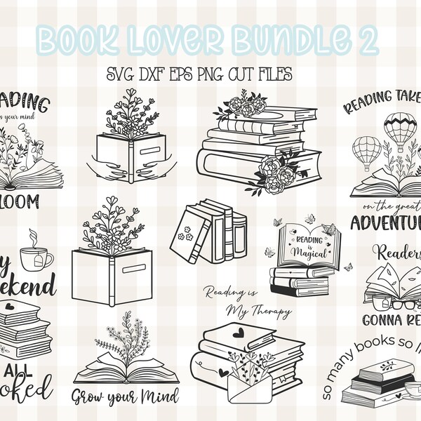 Book Reading Svg - Etsy