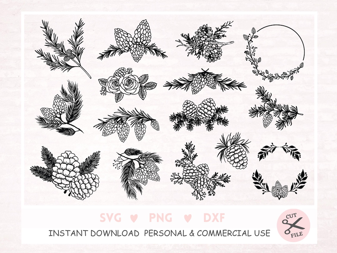 Cone Svg Bundle Pinecone Svg Pine Tree Clipart Pine Tree Vector ...