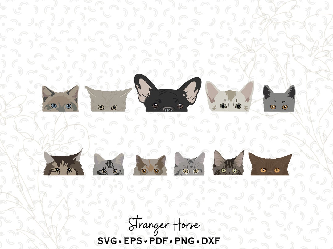 Cat SVG Black Cat Svg Peeking Cat Clipart Peeping Cat SVG Dog With Cats ...