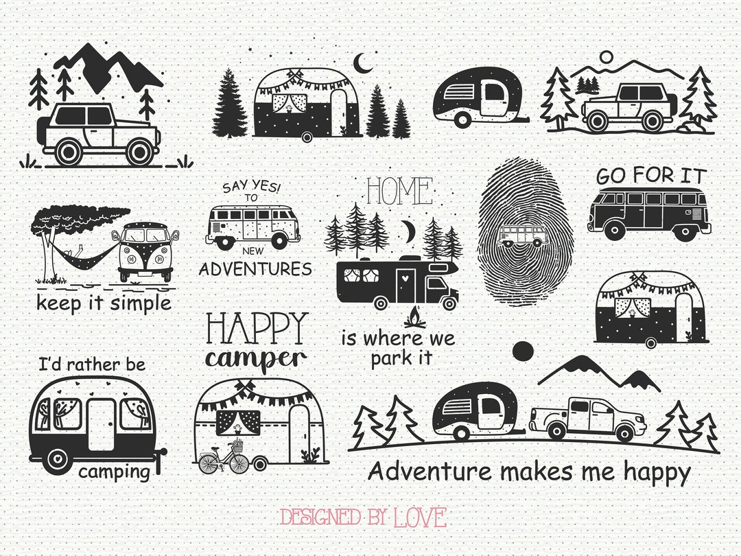 Camping Caravan SVG, Plotter File Camper, Camping Sayings, Wanderlust ...