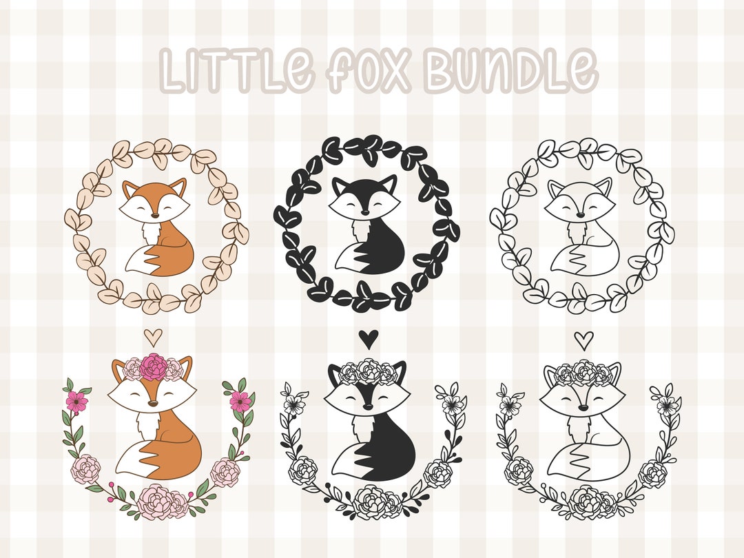 Little Fox Svg Bundle Fox Svg Forest Animal Svg Fox Cricut Fox Clipart ...