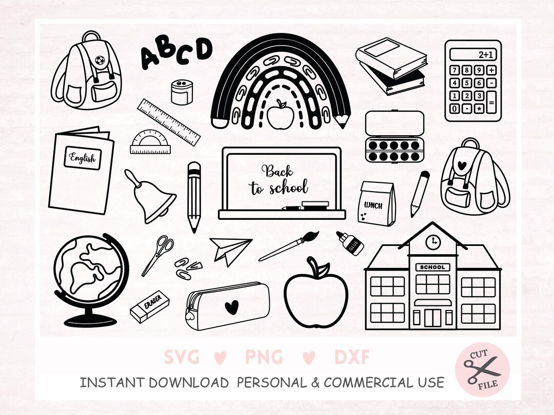Bundle Svg School Svg School Commercial Cut File Elementary School ...