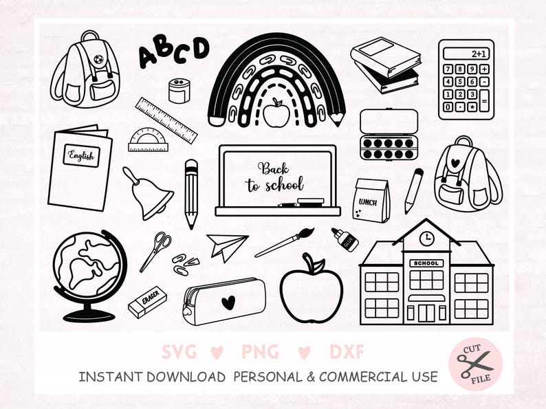 Bundle Svg School Svg School Commercial Cut File Elementary School ...
