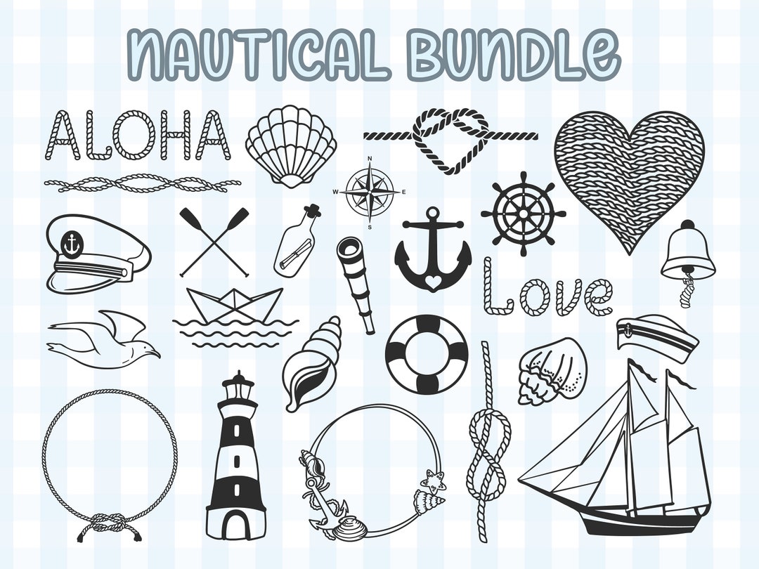 Nautical Maritime SVG Nautical Walle Bundle Nautical Clipart Nautical ...