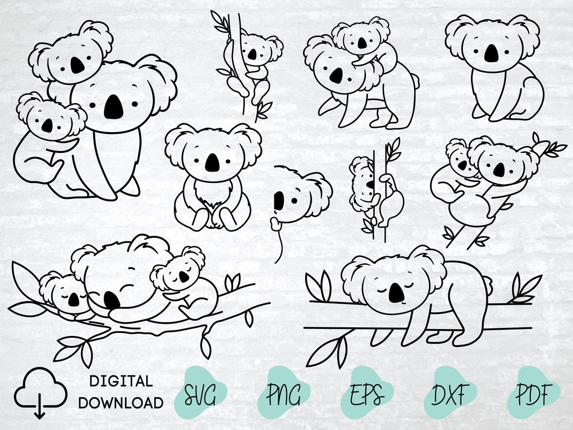 Koala SVG File Koala Bear Svg Koala Family Svg Koala Cut - Etsy UK