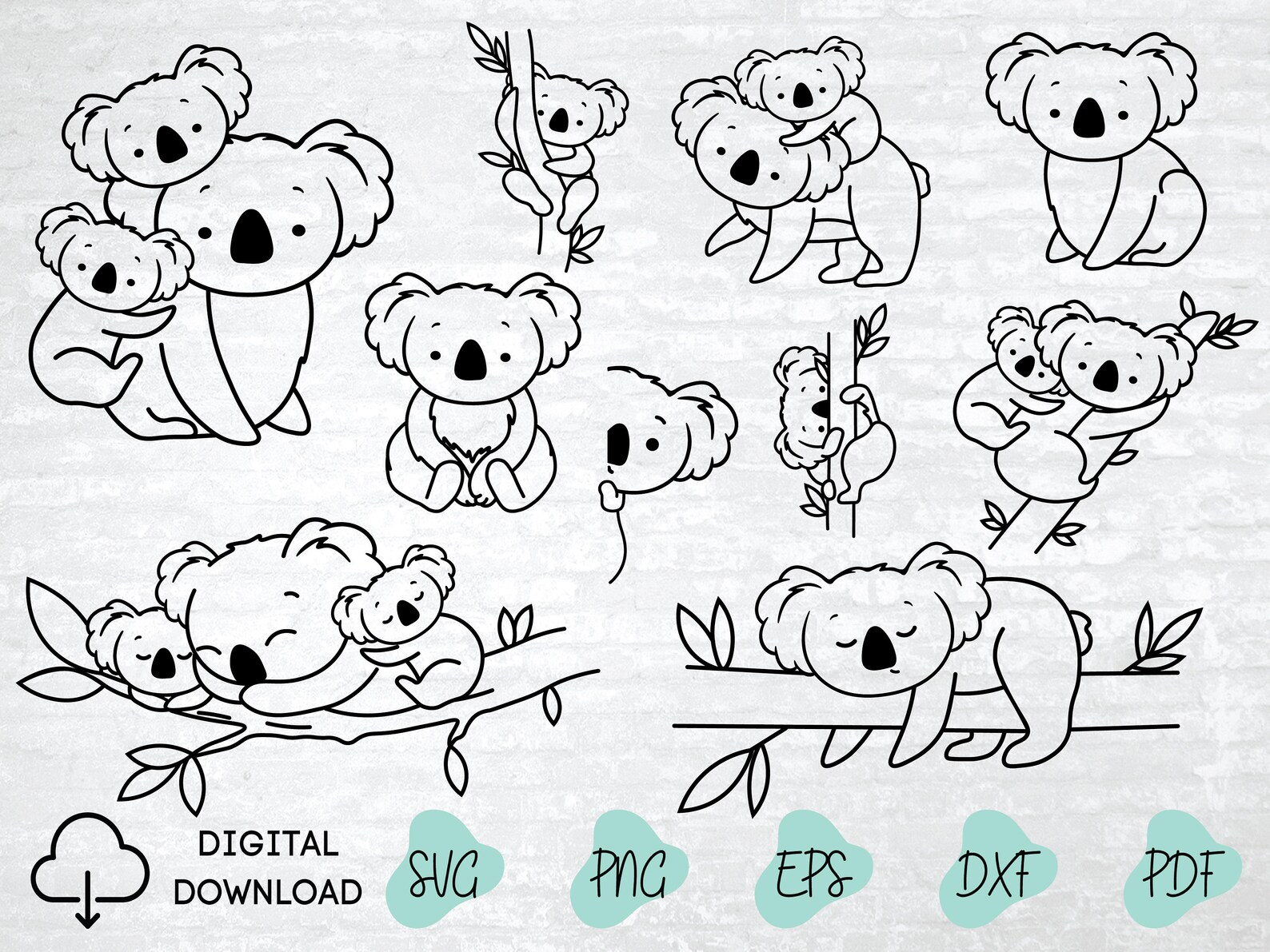 Koala SVG File Koala Bear Svg Koala Family Svg Koala Cut - Etsy UK