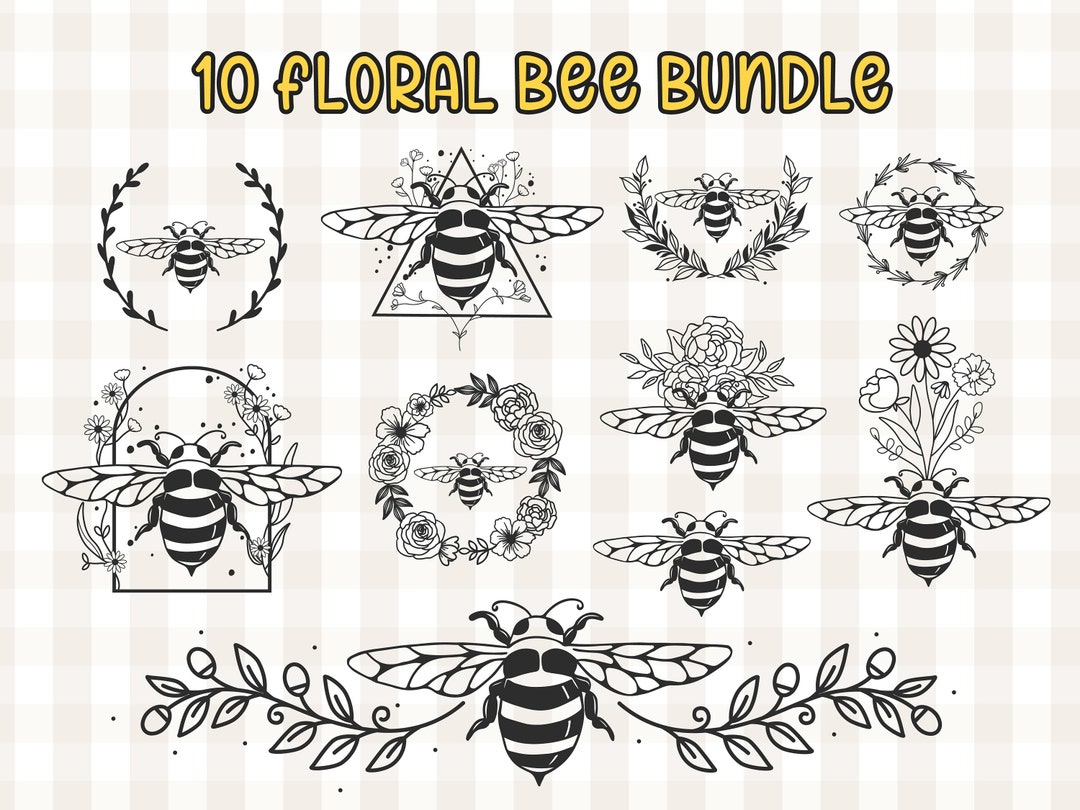 Bee SVG Queen Bee Svg Honey Svg Bee Logo Bee Clipart Bee With Honeycomb ...