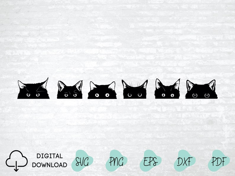 Cat SVG Black Cat Svg Peeking Cat Clipart Peeping Cat SVG - Etsy
