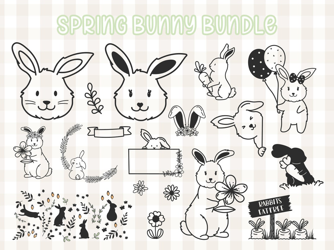 Bunny Plotter File Svg Flower Rabbit SVG Cut File Baby Animal Cricut ...