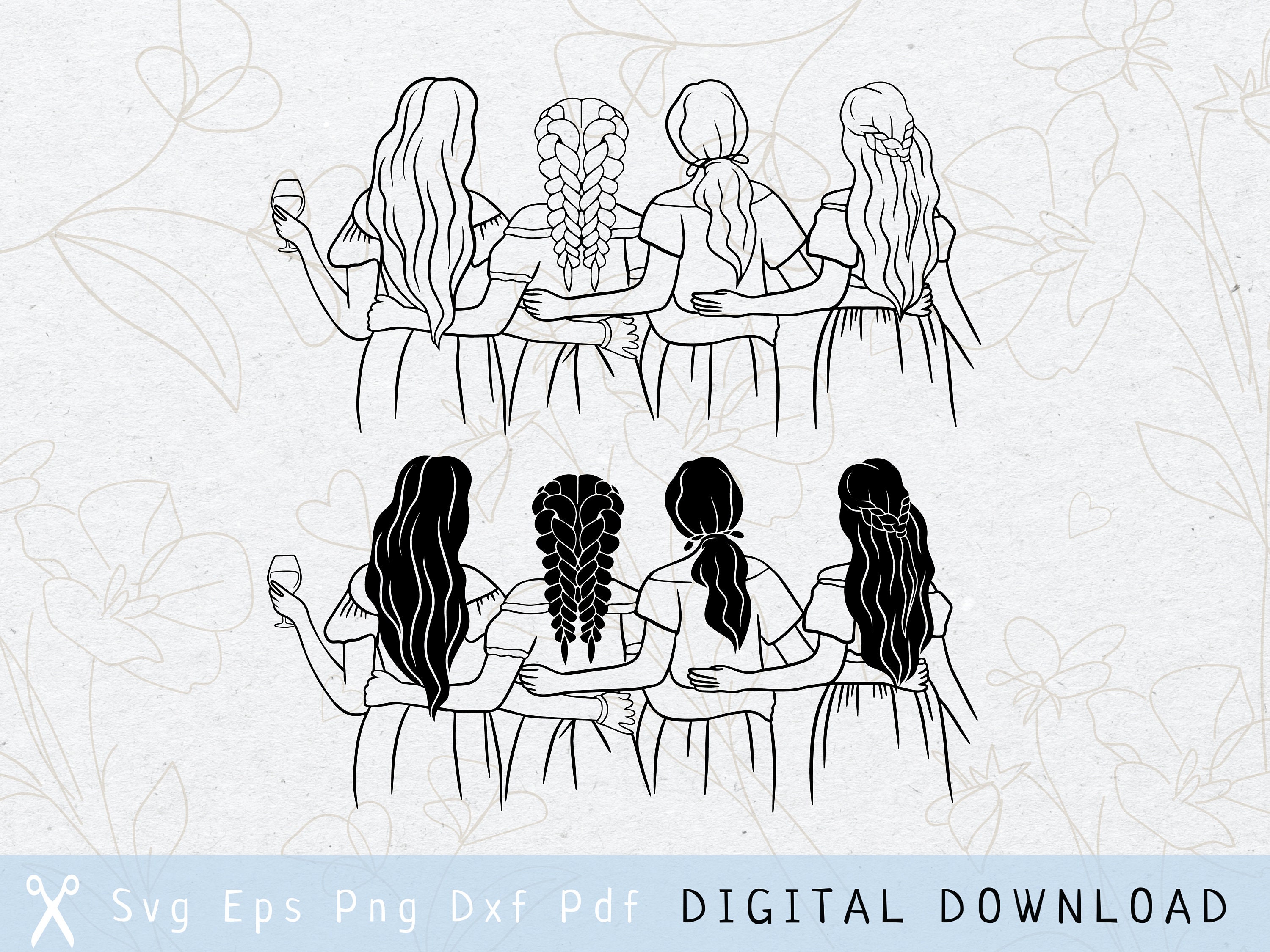 Best Friends Svg Besties Svg Best Girlfriends Svg Friends - Etsy