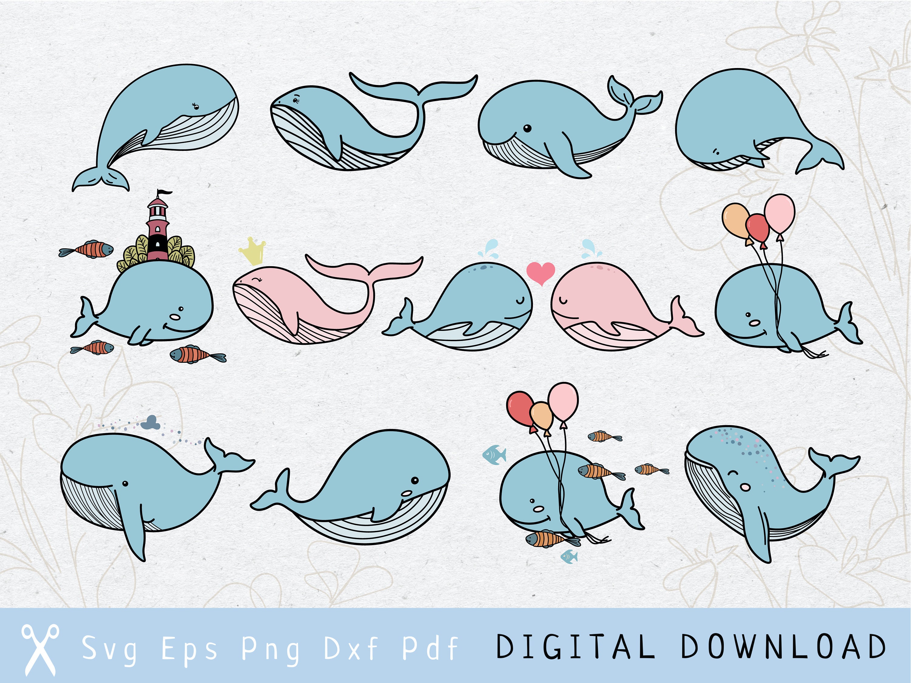 Wal svg Wal Clipart Meer Tier geschnitten Datei Ozean Tier Wal - Etsy.de