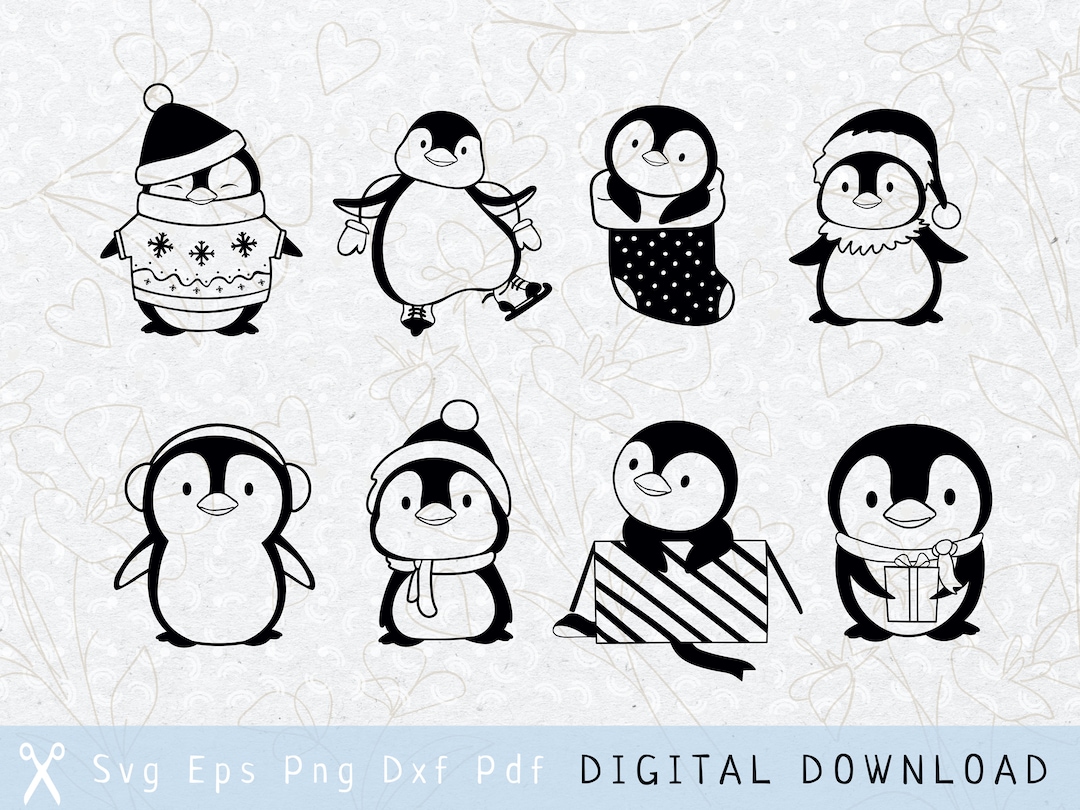Pingüino SVG Animales Svg Pingüino Clipart Pingüino de - Etsy España