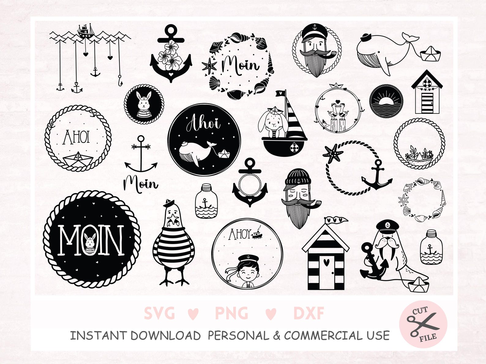 Plotter File Sea Svg Seagull Cutting File Sailor Animals Svg Maritime ...