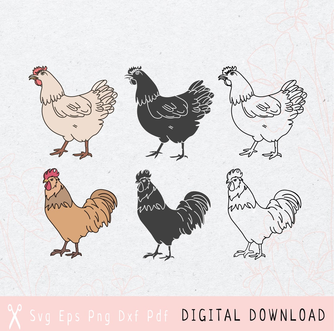 Chicken Svg Rooster Svg Chicken Cut File, Chicken Lover, Rooster Cut ...