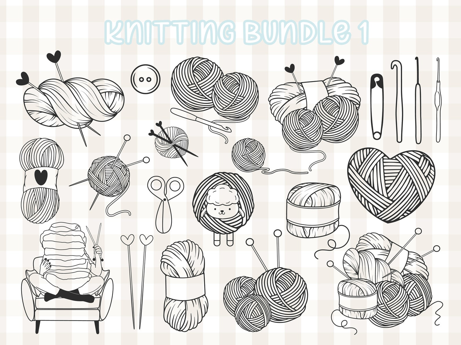 Knitting Svg Crochet Svg Yarn Svg Cut Files for Cricut Silhouette Yarn ...
