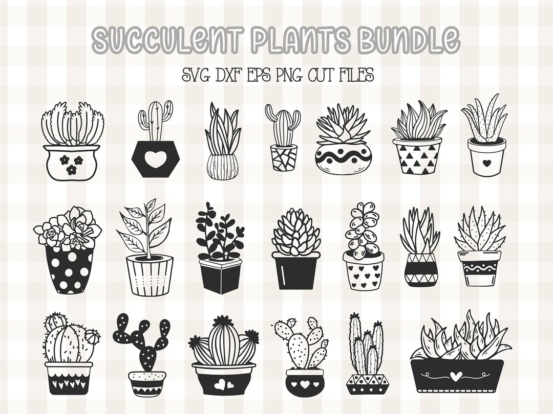 Plants SVG Bundle Hand Drawn Clipart Hanging Plant Svg Gardening ...