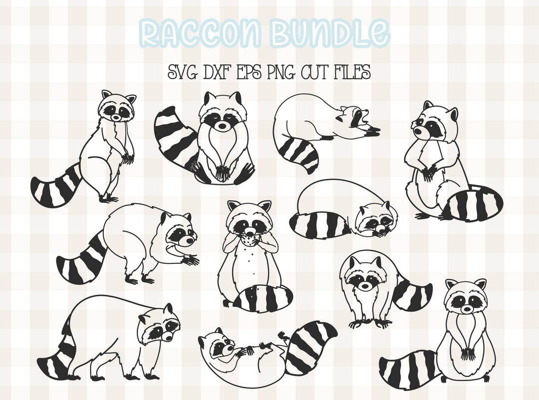 Raccoon SVG Raccoon Clipart Raccoon Cut Files Raccoon Silhouette, Cute ...