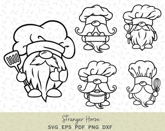 Cooking Gnome Svg, Chef Gnome Svg, Gnomes Cooks SVG, Gnomes Svg ...