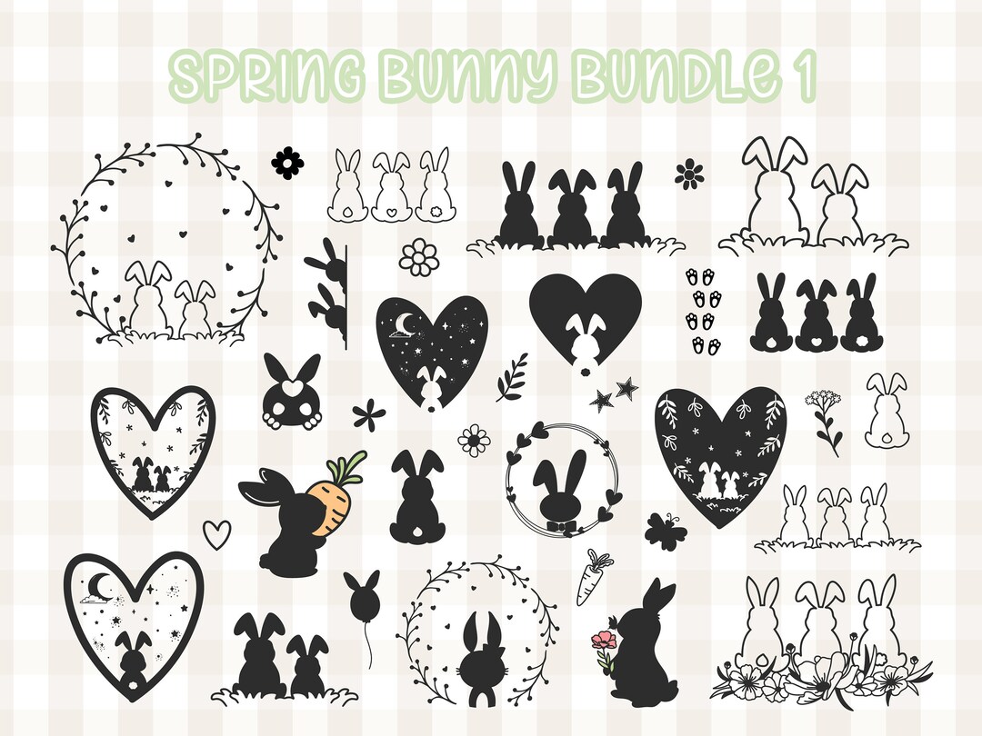 Bunny Plotter File Svg Dxf Eps Png Jpg Pdf Baby Animal Cricut Floral ...