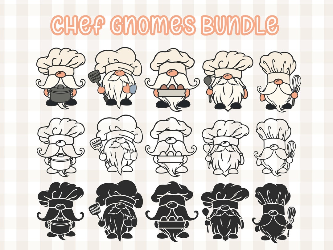 Chef Gnome Svg Cooking Gnome Svg Gnomes Cooks SVG Gnomes Svg Kitchen ...