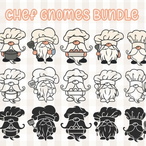 Chef Gnome Svg Cooking Gnome Svg Gnomes Cooks SVG Gnomes Svg Kitchen ...