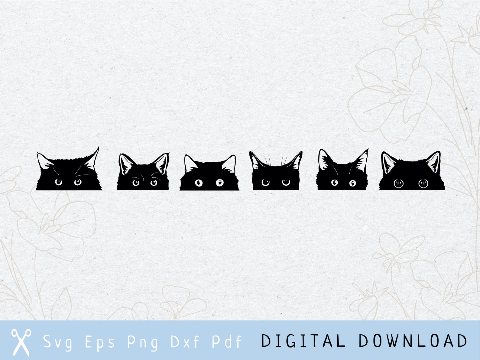 Cat SVG Black Cat Svg Peeking Cat Clipart Peeping Cat SVG - Etsy