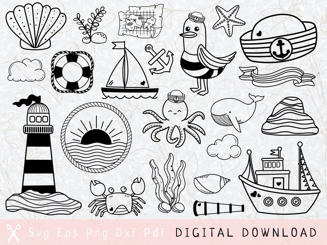 Plotter File Maritim Moin Svg Sea Plotter File Seagulls - Etsy