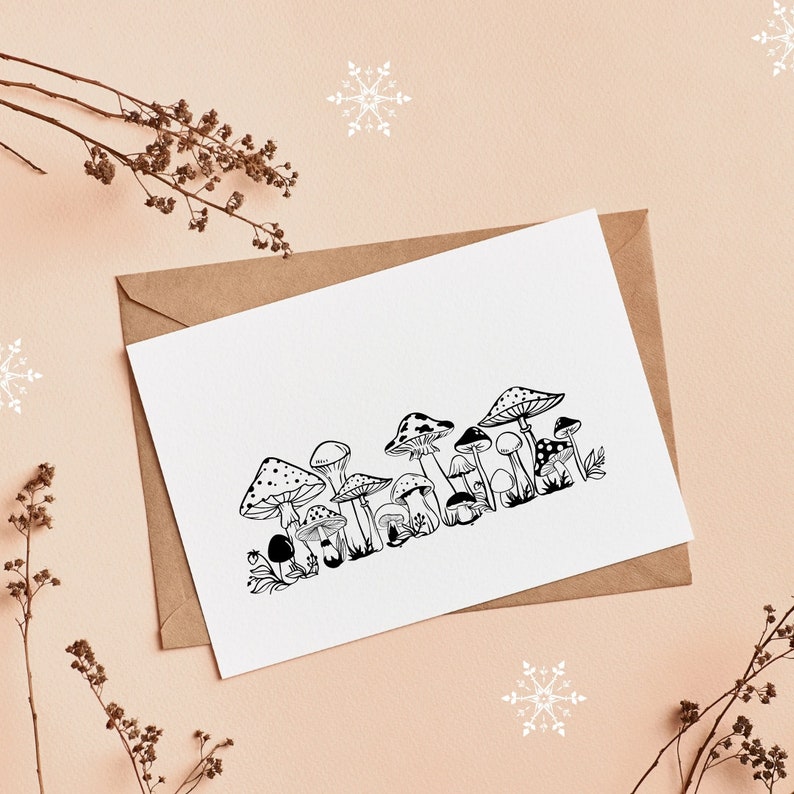 Row of Mushrooms Svg Bundle Mushroom Svg Fungi Clipart Cute - Etsy