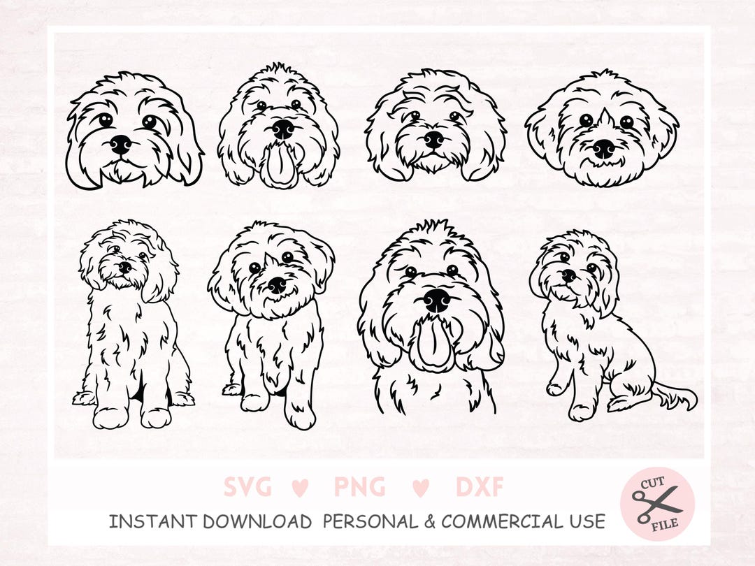 Goldendoodle SVG Dog Silhouettes Dogs SVG Digital Cutting File Vector ...