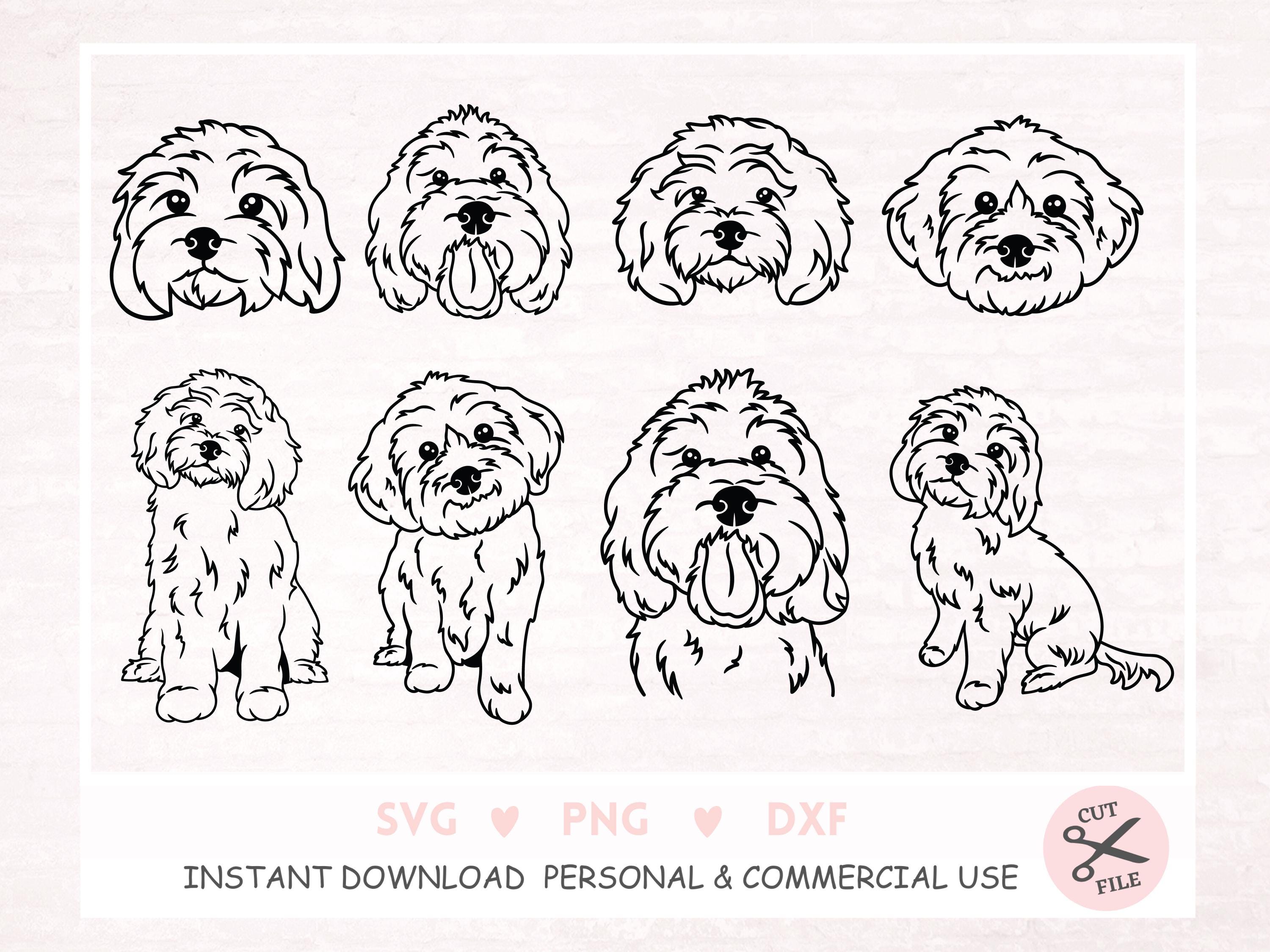 Goldendoodle SVG Dog Silhouettes Dogs SVG Digital Cutting File Vector ...