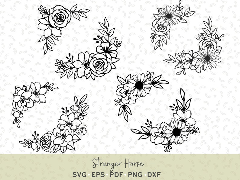 Flower SVG Files, Floral SVG Files, Flower Cut File, Flower Border ...