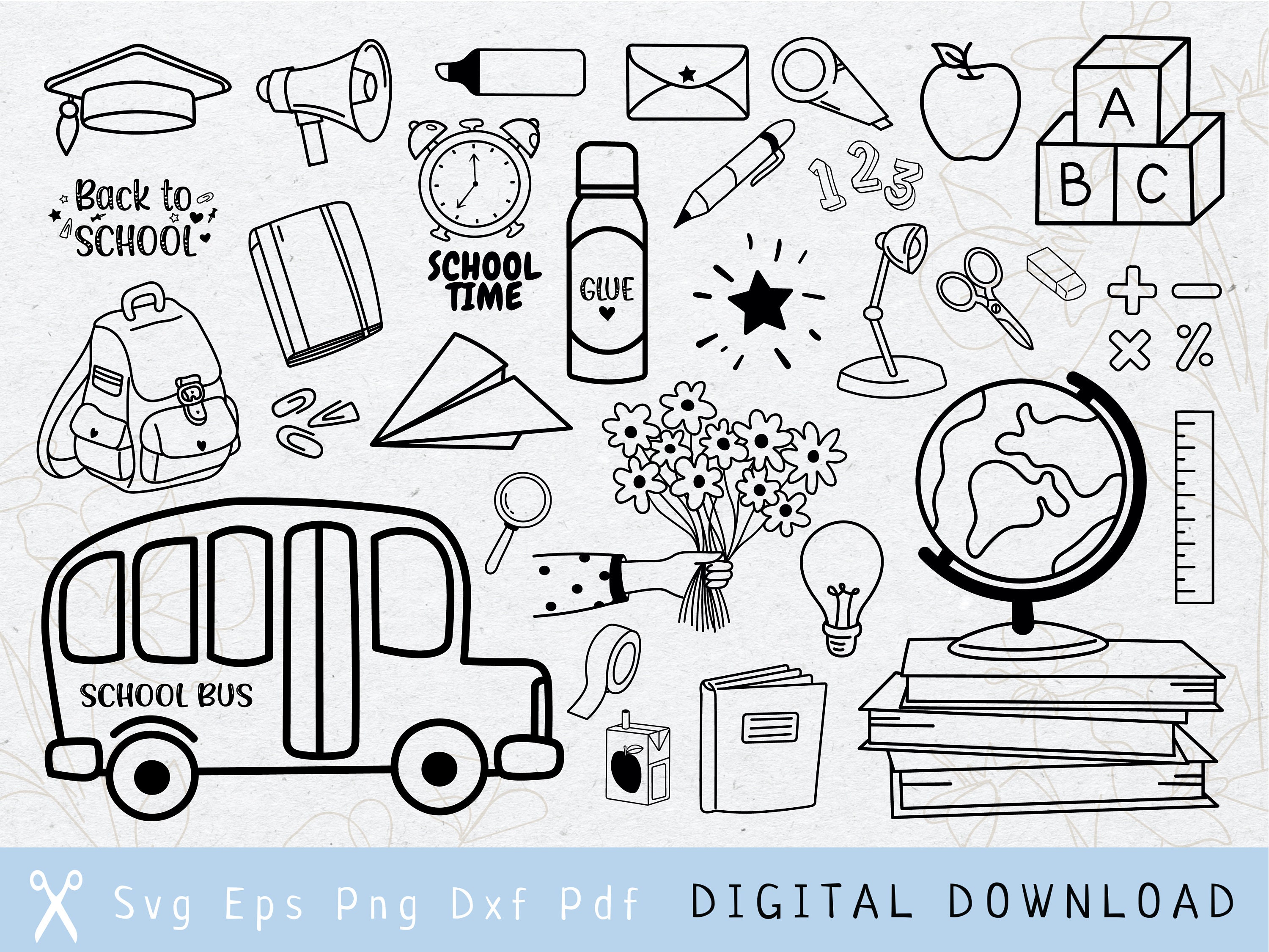 Bundle Svg School Svg School Commercial Cut File Elementary - Etsy