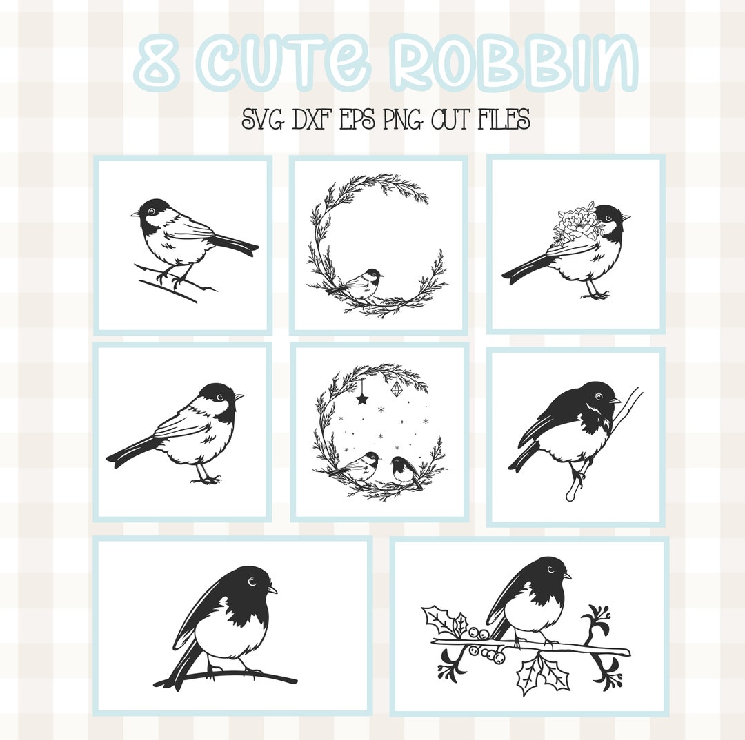 Robin Svg Files for Cricut Bird Vector Files for Laser Cnc Project Dxf ...